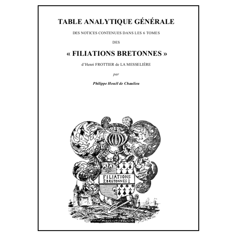 Filiations bretonnes - Table analytique